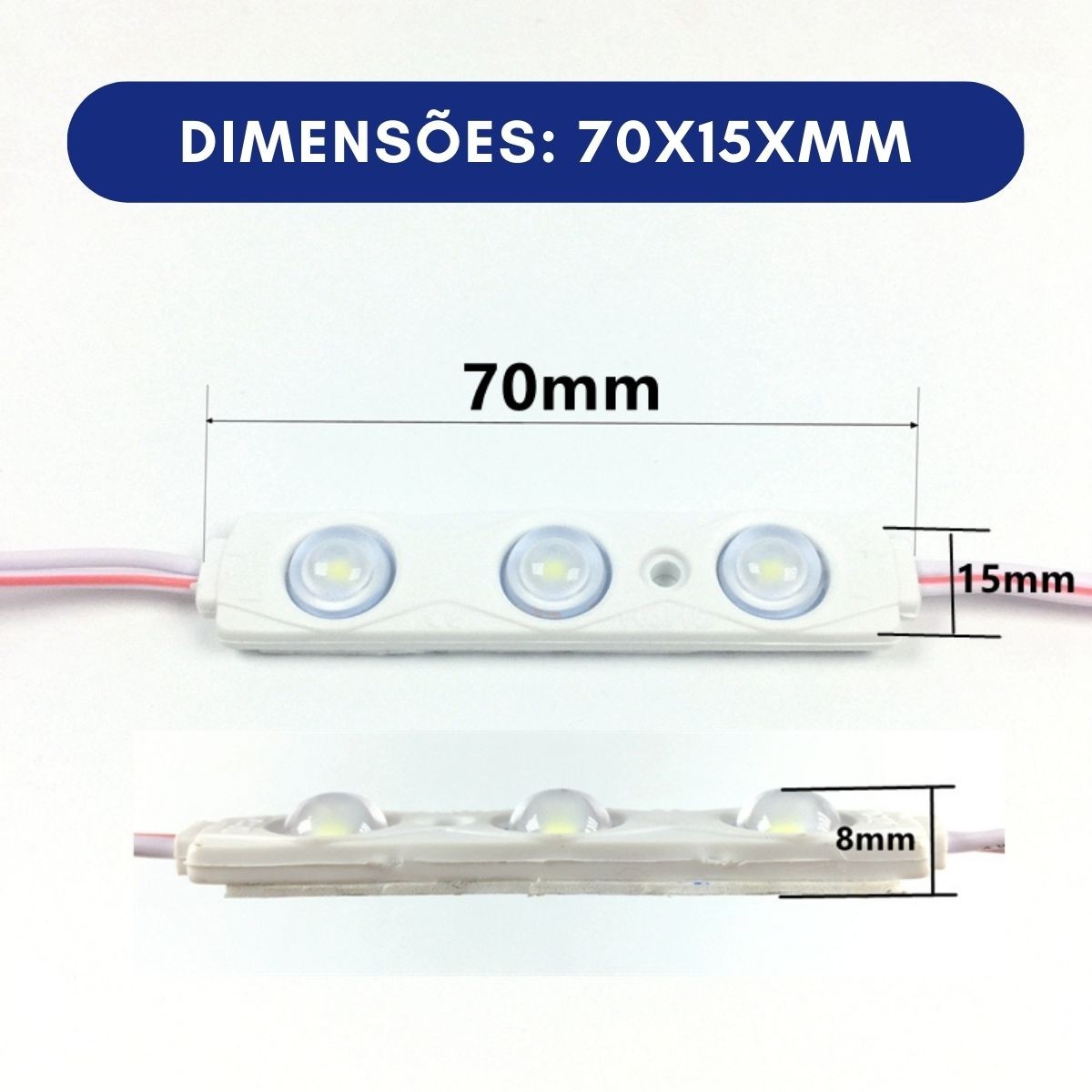 20 Modulos 3 Leds Smd Prova D'agua Luminoso 12v Bf 638 - Boaled Importadora