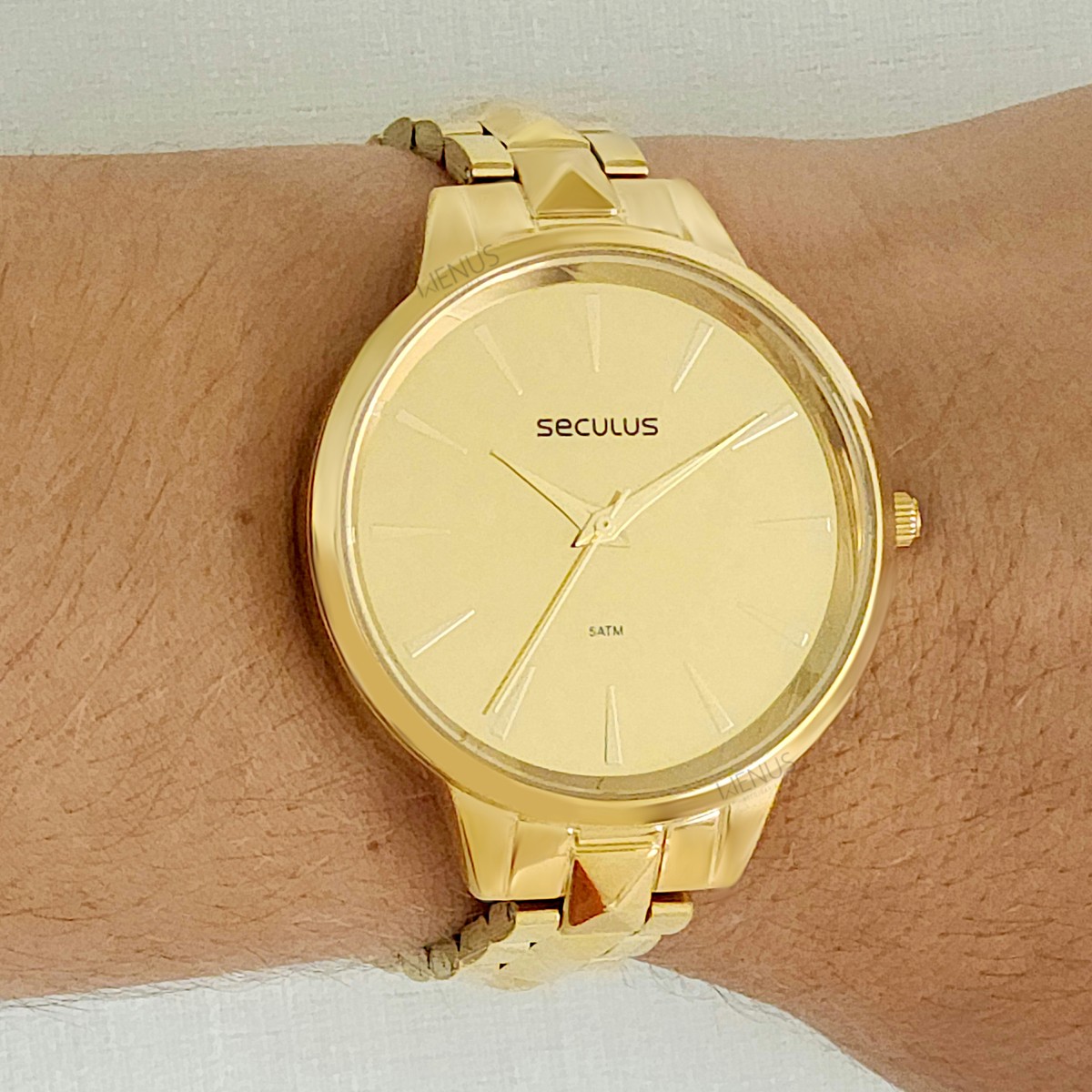 Relógio Feminino Seculus Dourado Original - Relojoaria Wênus