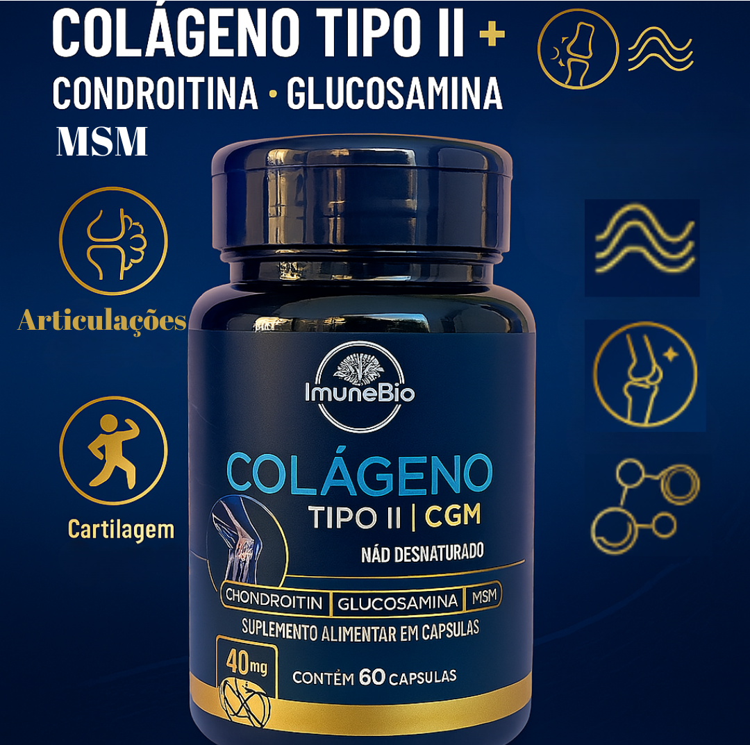 Colágeno Tipo 2 CGM Premium + Glucosamina + Condroitina - 60 Caps ...