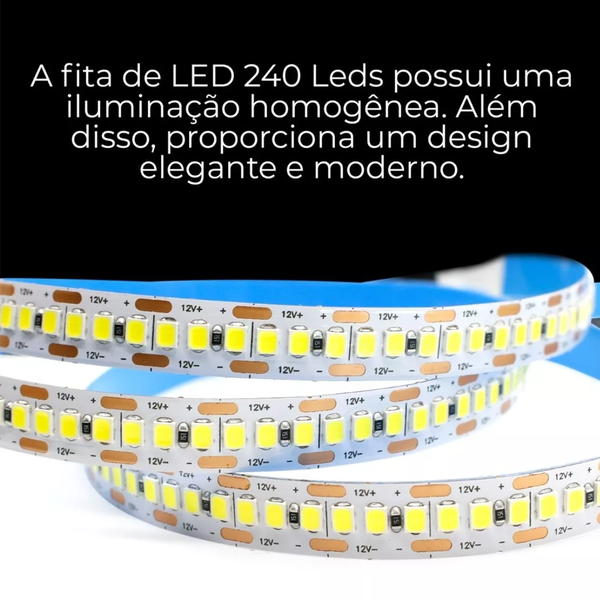 Fita Led 240 Leds P/ Perfil Sanca 5m 20w 6500k Branco Frio - Boaled ...
