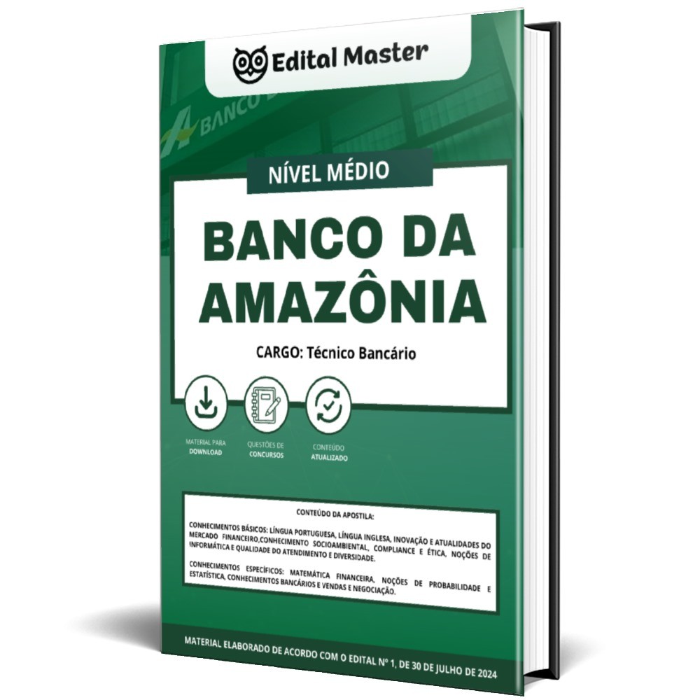 Apostila BASA - Banco da Amazônia - Apostilas para concursos